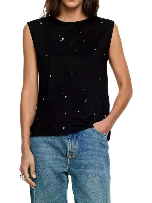 Bimba Y Lola Embellished Sleeveless Top - Black