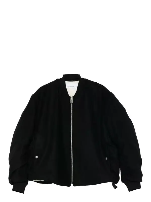 PEACEMAKER OAMC Zip-up Ruched-detail Bomber Jacket - Black