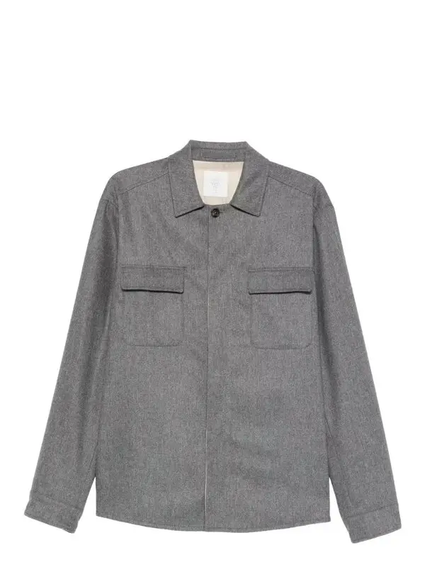 Eleventy Button-up Overshirt - Grey