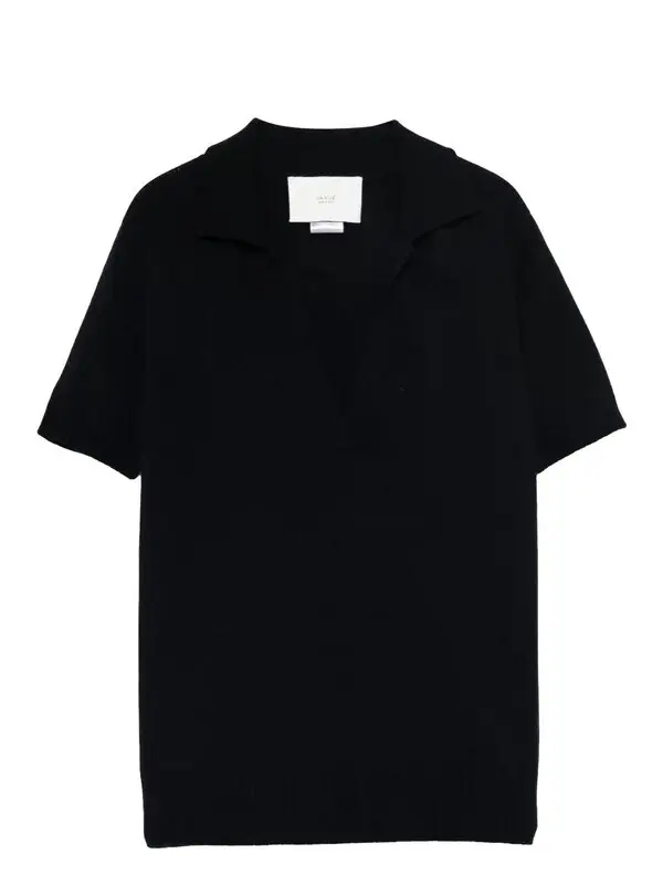 VANISÈ Polo-collar Knitted T-shirt - Blue
