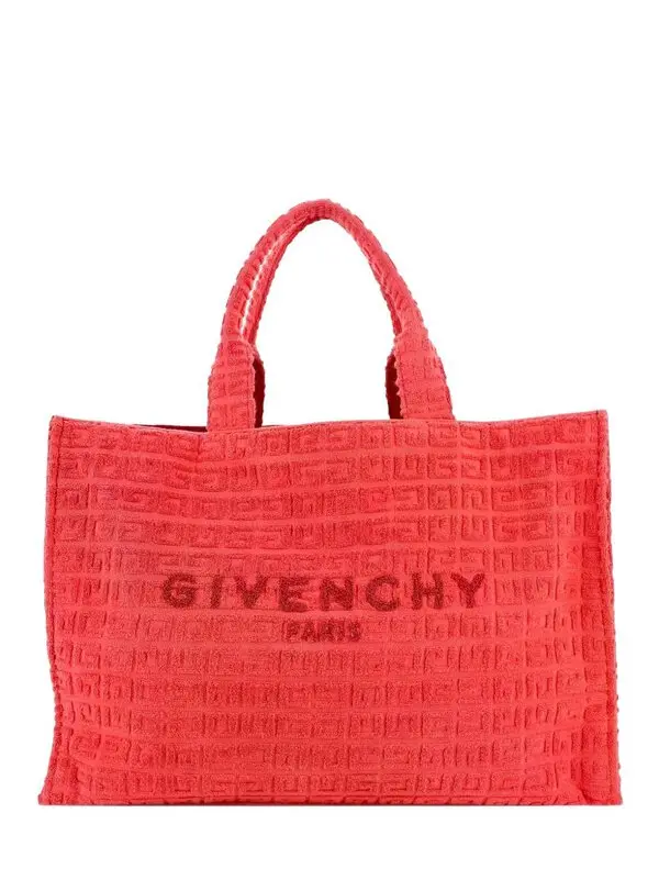 Givenchy G-4g Cotton Towelling Large Tote Bag - Red