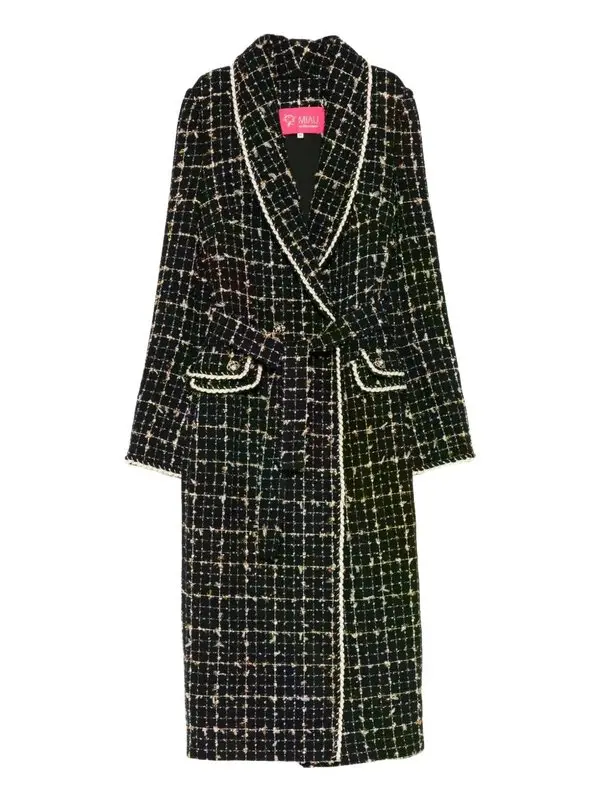 MIAU BY CLARA ROTESCU Bohdi Trimmed Coat - Black