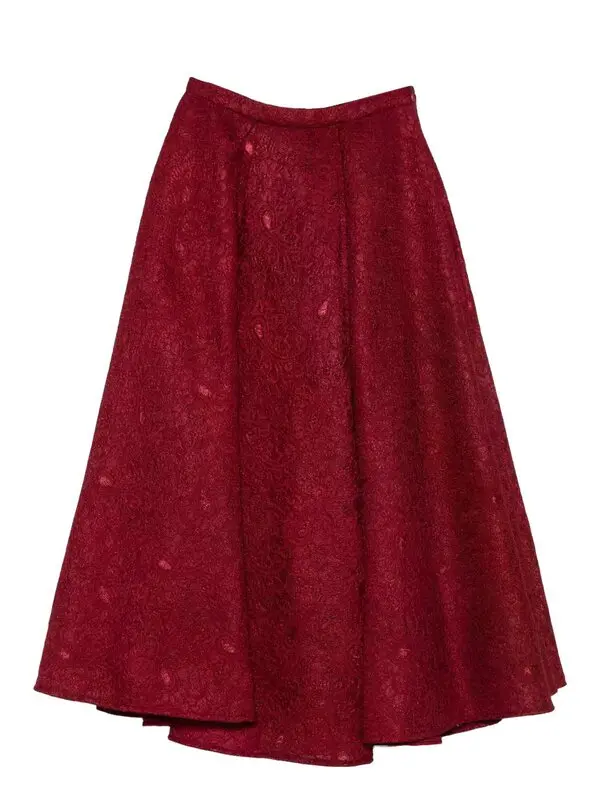 MIAU BY CLARA ROTESCU Thais Midi Skirt - Red