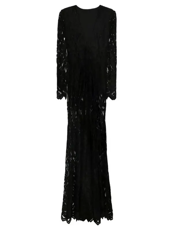 MIAU BY CLARA ROTESCU Floral-lace Gown - Black