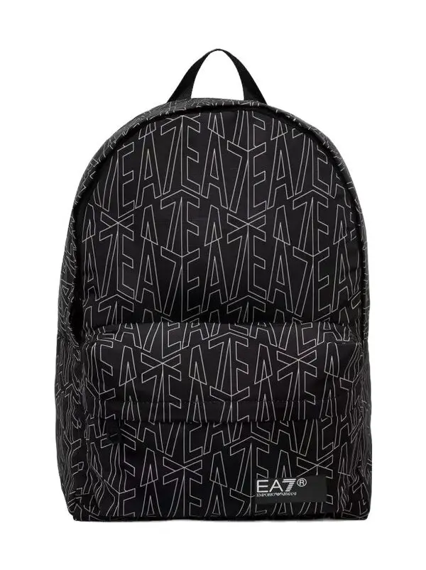 Emporio Armani Graphic-print Backpack - Black