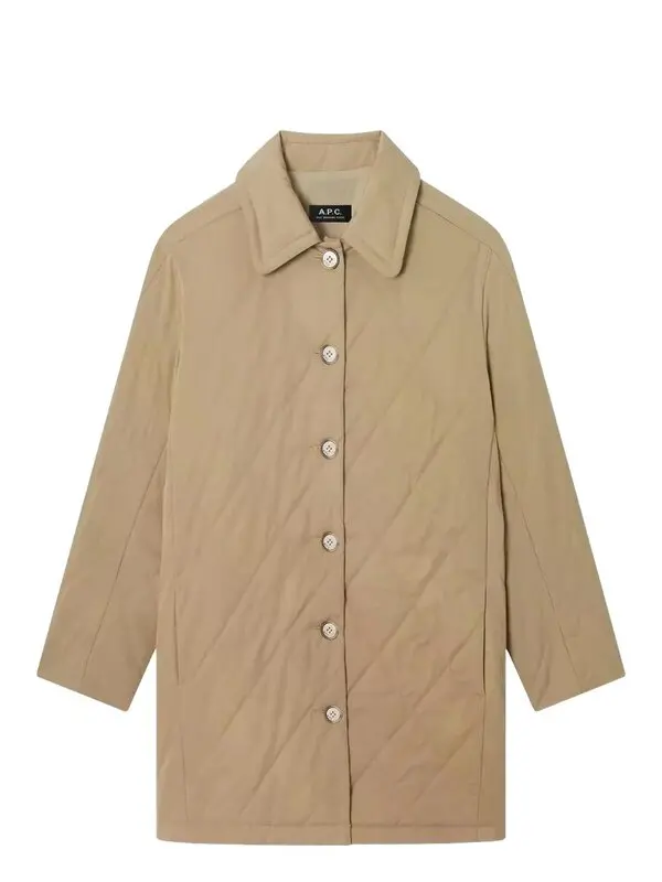 A.p.c. Malia Quilted Buttoned Coat - Neutrals