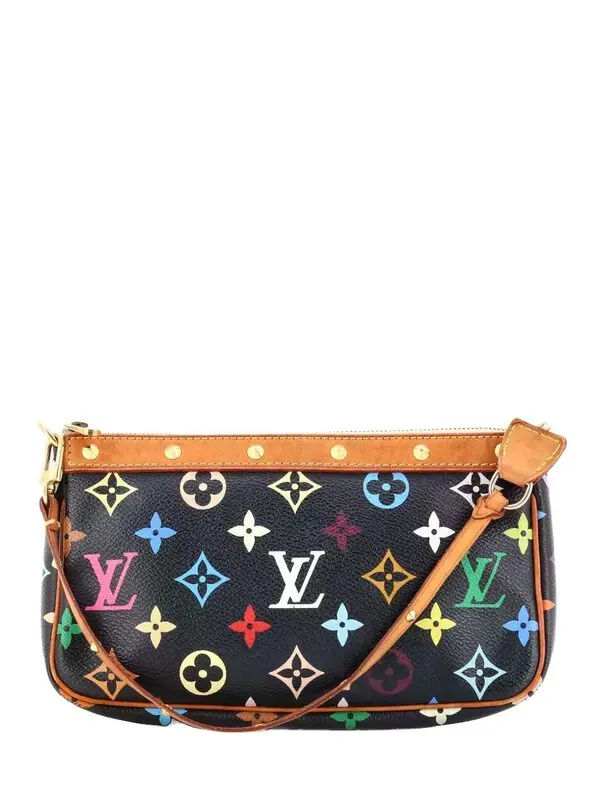 LOUIS VUITTON Pochette Accessoires Monogram Multicolor Clutch Bag - Black