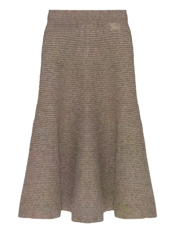 Burberry Ribbed-knit Flared Skirt - Neutrals