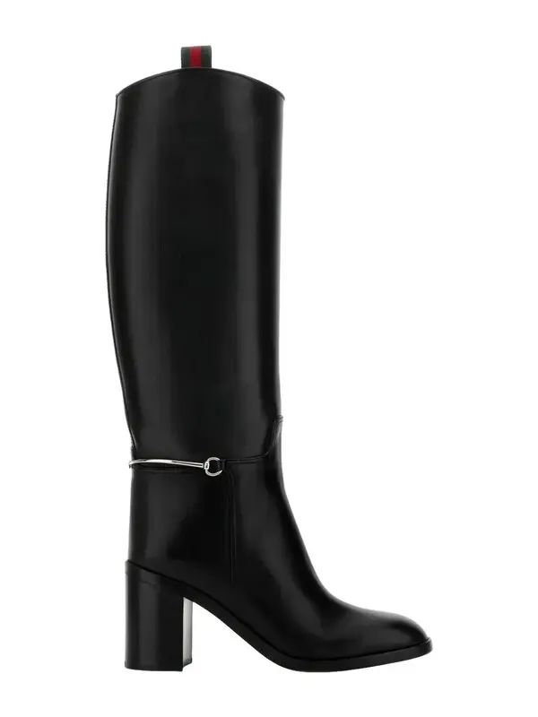 Gucci 85mm Leather Knee-high Boots - Black