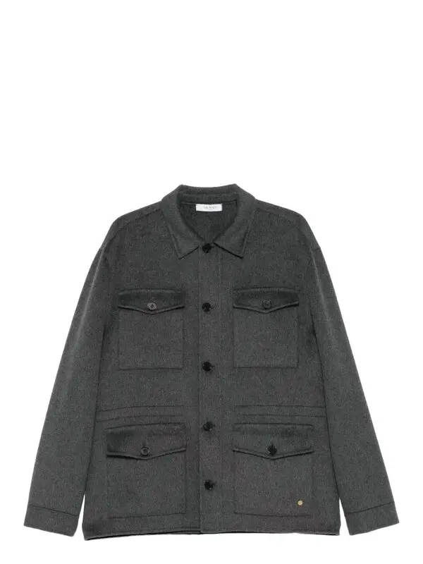 GREYED Buttoned Flap-pocket Shirt Jacket - Grey