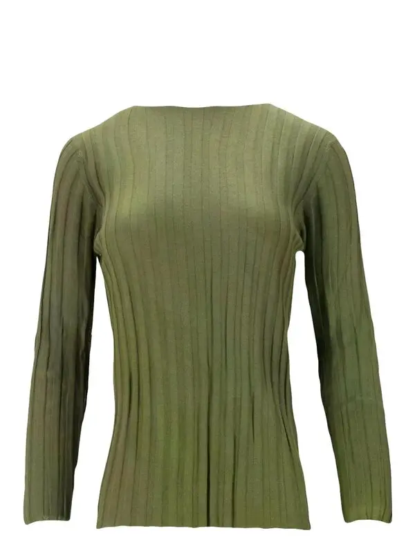 LA ROSE Ribbed Long-sleeve Top - Green