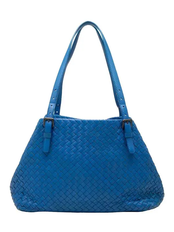 Bottega Veneta 2012-2025 Medium Nappa Intrecciato Cesta Tote Bag - Blue