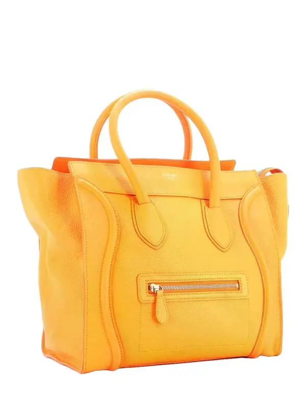 Celine Luggage Grainy Leather Mini Tote - Orange