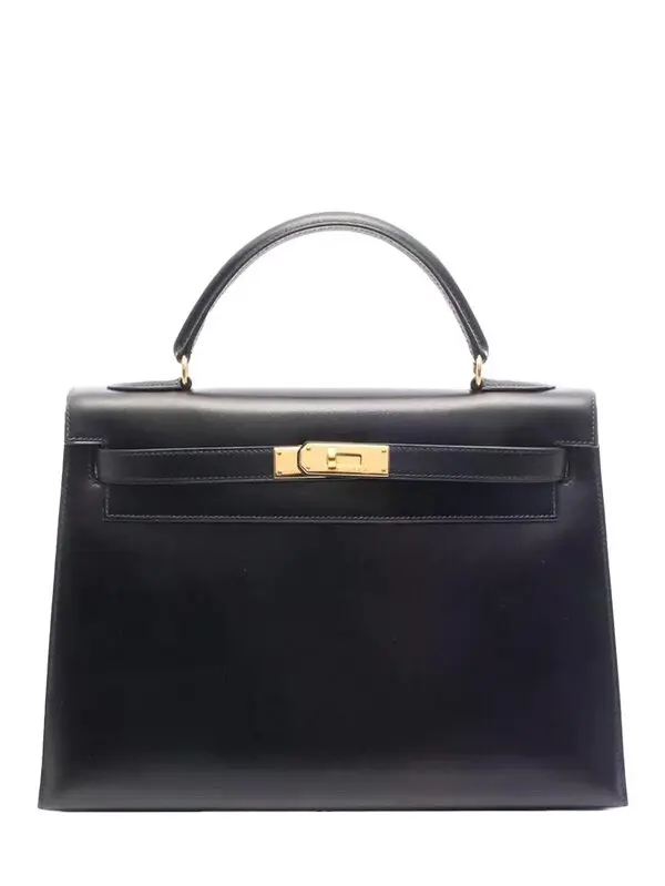 Hermès 1992 Box Calf Kelly Sellier 32 Handbag - Black