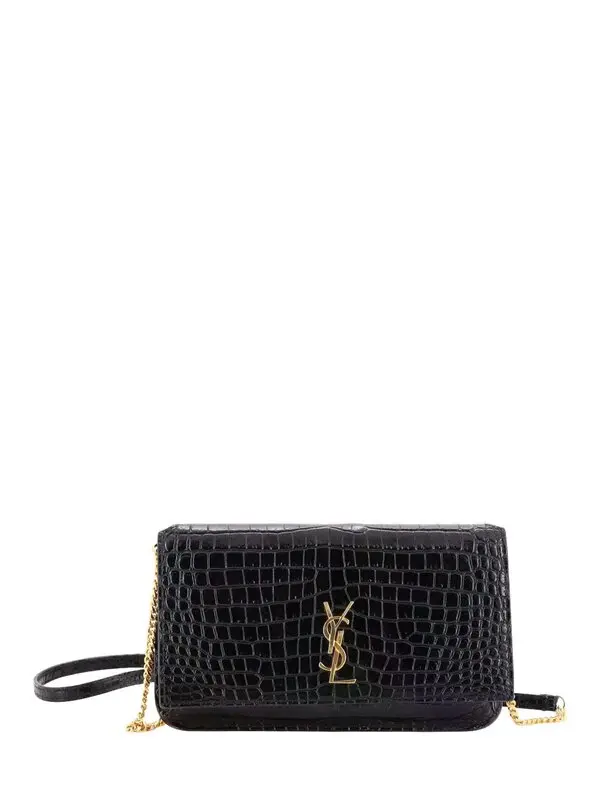 Saint Laurent Monogram Phone Holder - Black
