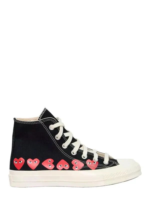 Play Comme Des Garcon Heart-print Sneakers - Black