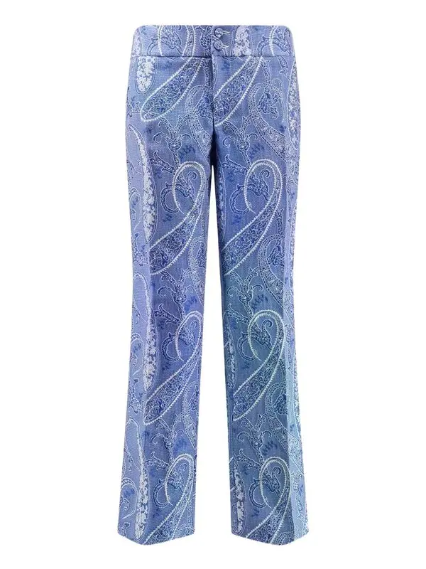 Etro Paisley-print Trousers - Blue