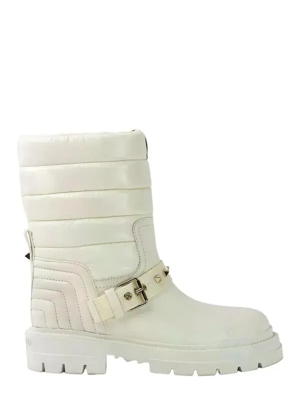 Valentino Garavani Studded Buckle Boots - White