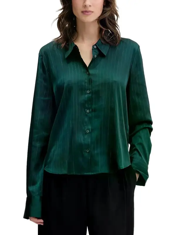 Hugo Pinstripe Buttoned Shirt - Green