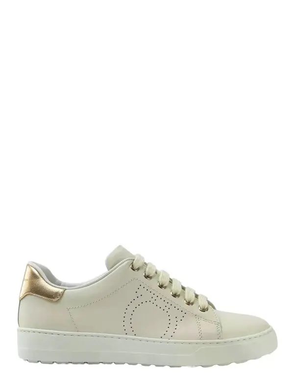 FERRAGAMO Perforated Detail Sneakers - Neutrals