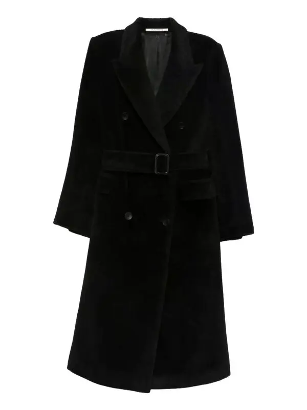 Tagliatore Belted-waist Double-breasted Coat - Black
