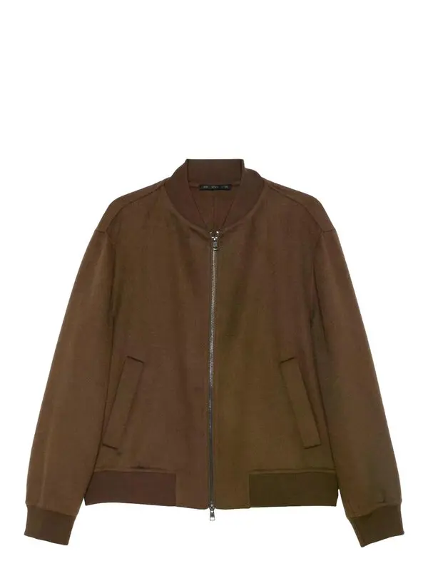LOW BRAND Zip-up Bomber Jacket - Brown