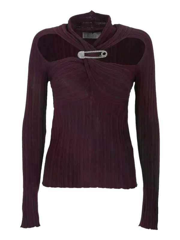 Giuseppe Di Morabito Cut-out Embellished Knitwear - Purple