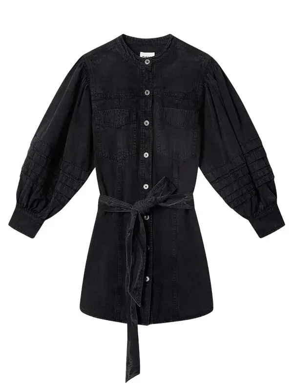 MARANT ETOILE Moe Ruffle-detailed Mini Dress - Black