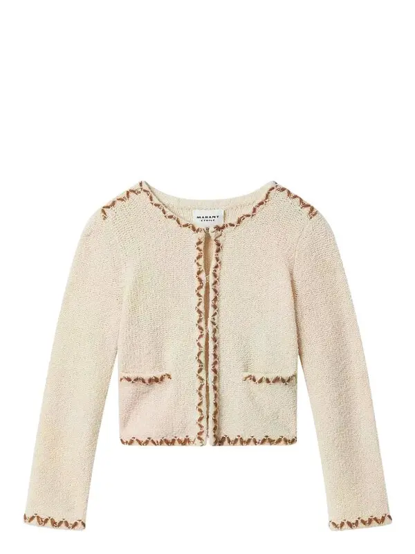 MARANT ETOILE Embroidered Rochelle Cardigan - Neutrals