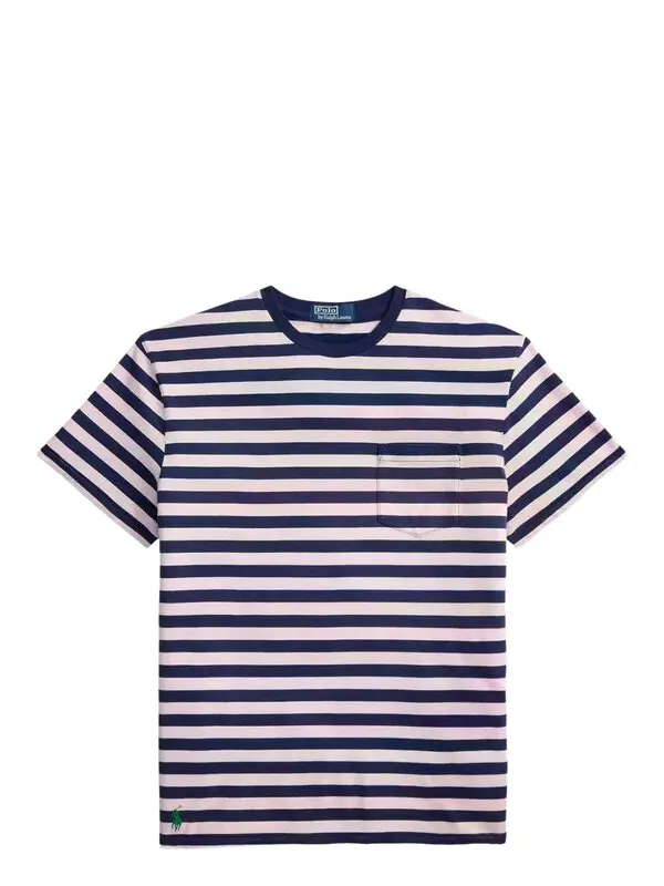 Polo Ralph Lauren Striped Patch-pocket Jersey T-shirt - Blue