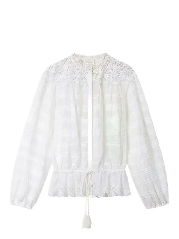 MARANT ETOILE Polly Embroidered Blouse - White