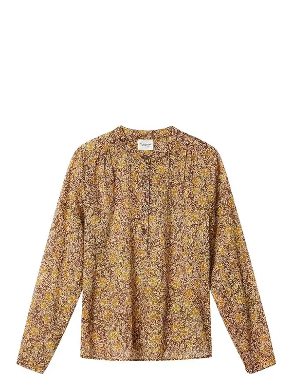 MARANT ETOILE Toile Maria Floral-print Cotton-voile Blouse - Brown