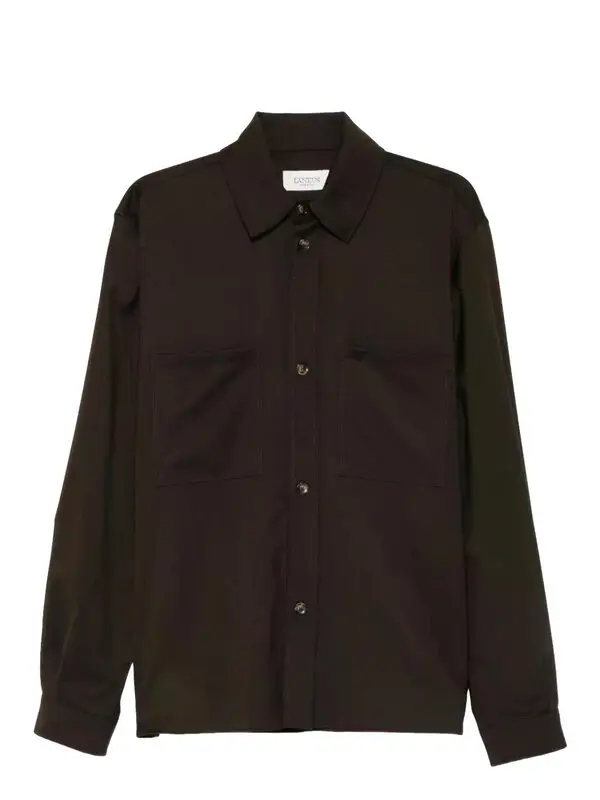 LANEUS Pocket Button Shirt - Brown