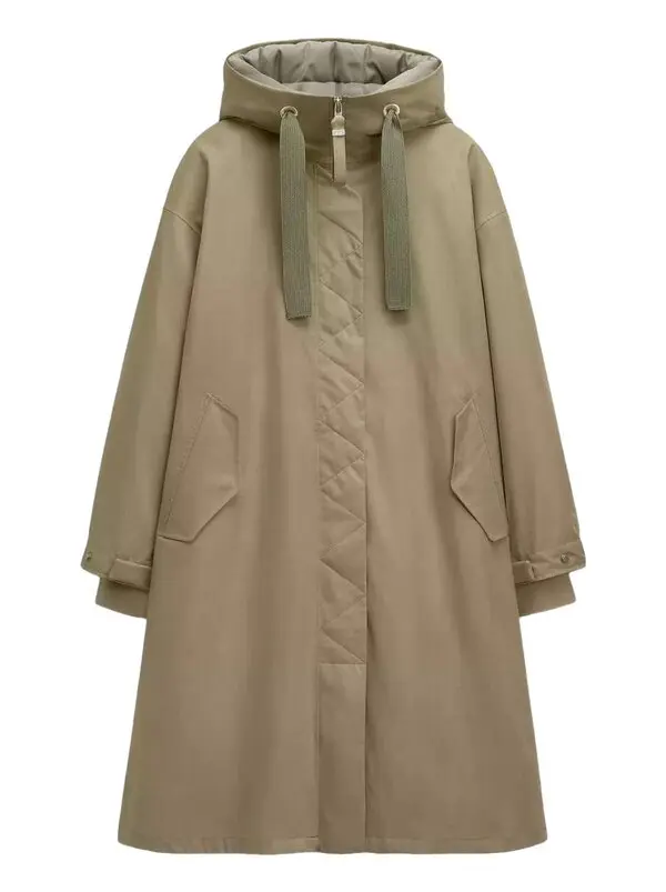 G-LAB Quilted-trim Hooded Parka Coat - Neutrals