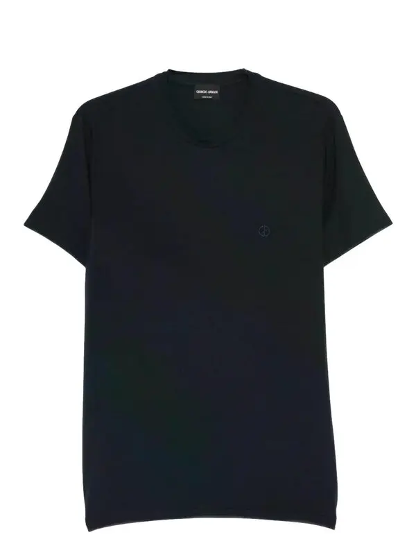 Giorgio Armani Logo-embroidered T-shirt - Blue