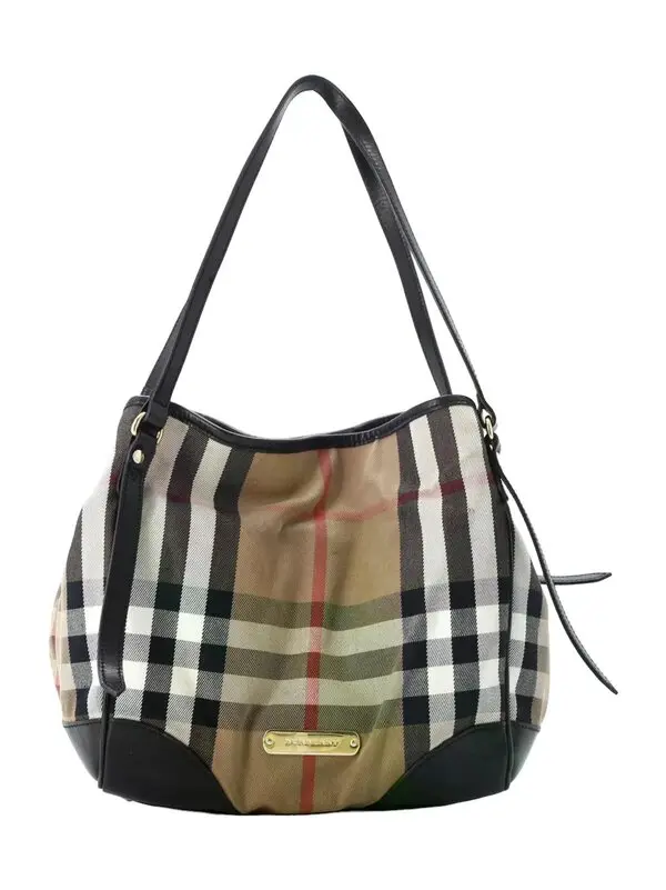 Burberry Canterbury House Check Small Tote Bag - Black