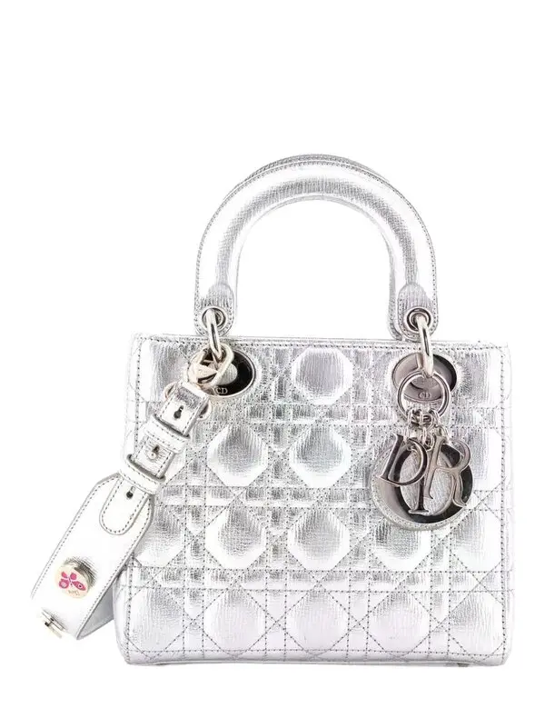 Dior My Lady Cannage Quilted Satchel - Silver
