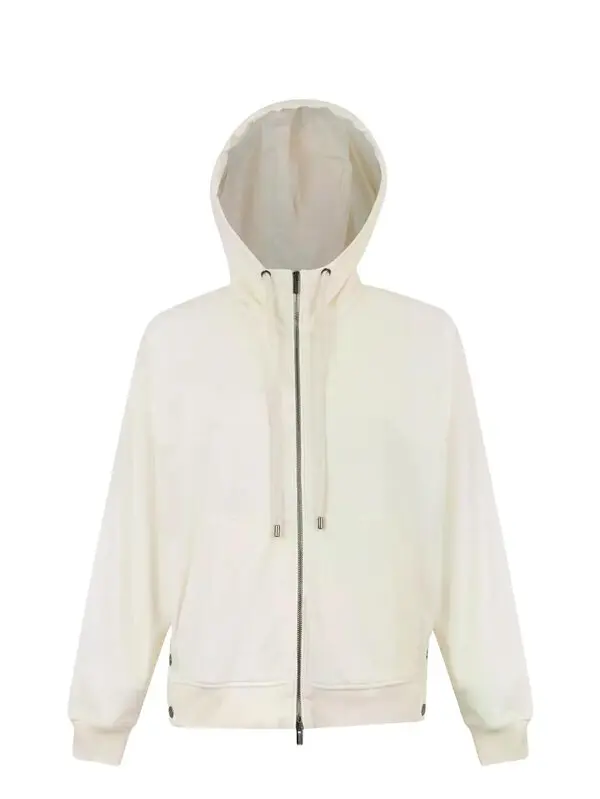 Peserico Zipped Hoodie - Neutrals