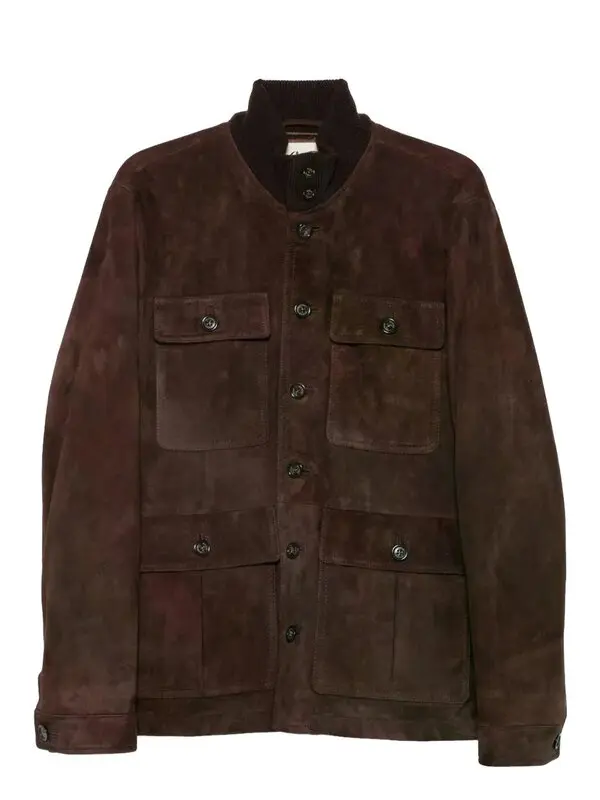 VALSTAR Buttoned Leather Jacket - Brown