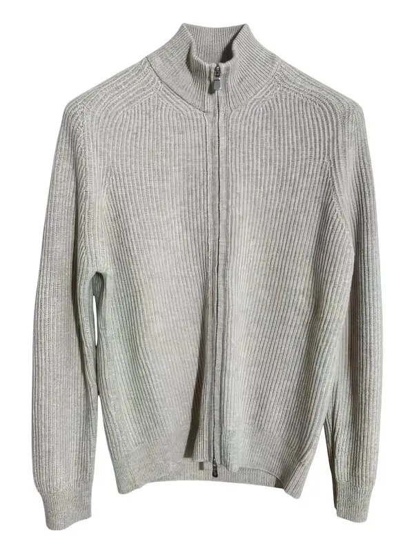 MASQ Ribbed-knit Cardigan - Grey