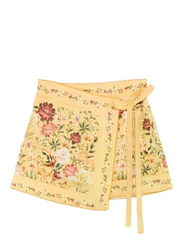 Agua Bendita Luna Paramo Floral Skirt - Yellow