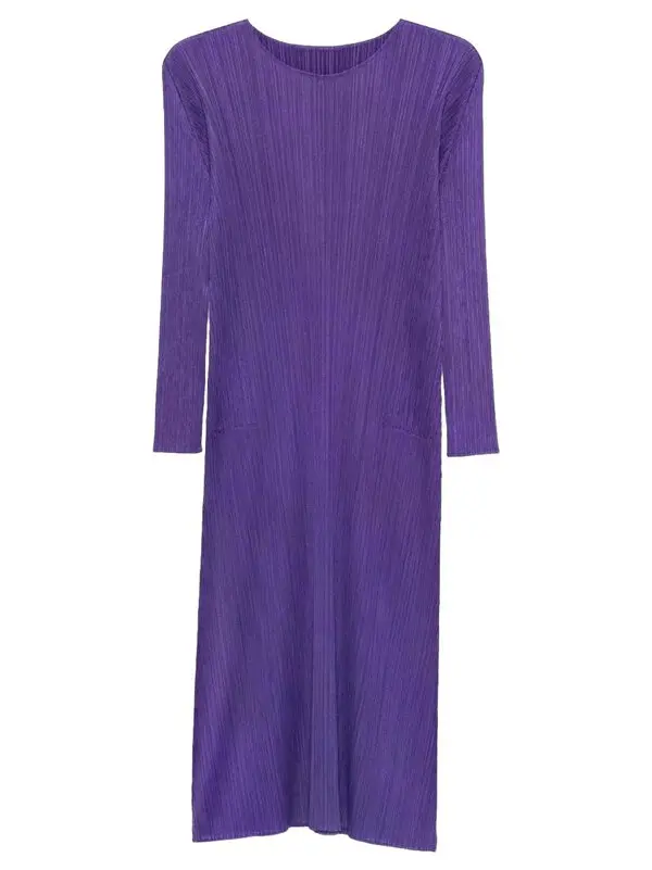 Issey Miyake Pleated Midi Dress - Purple