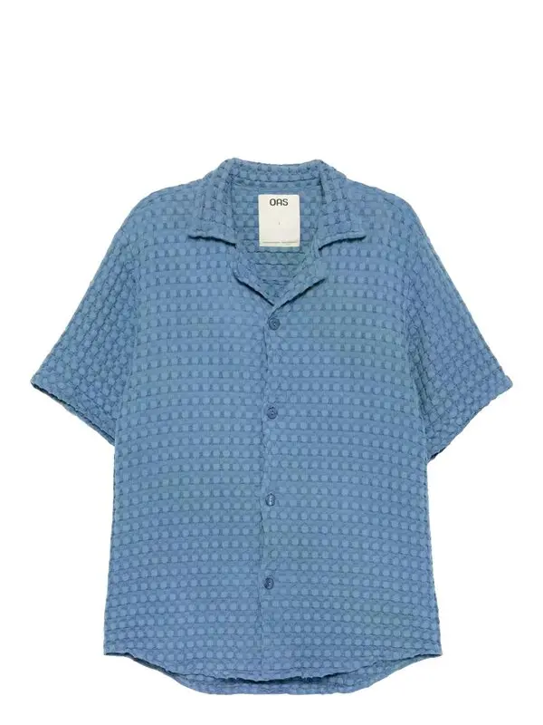 OAS Company Coront Cuba Waffle Shirt - Blue