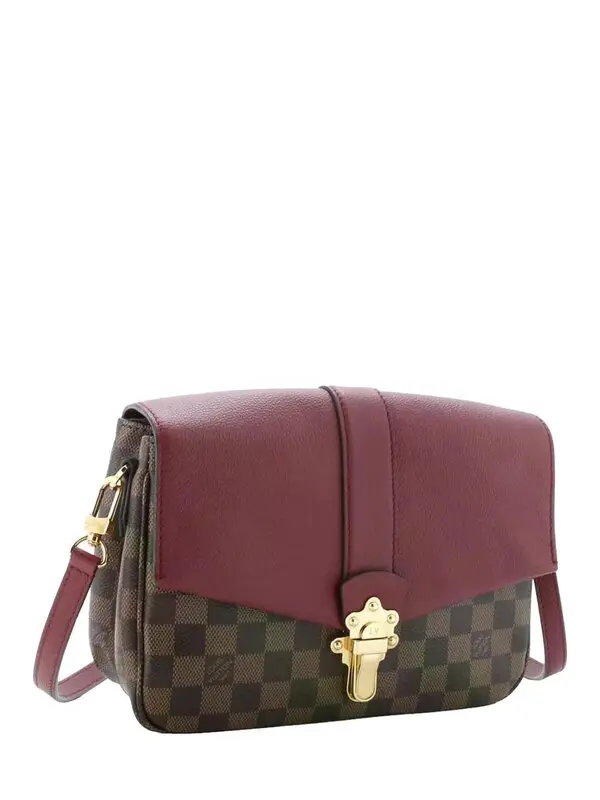 LOUIS VUITTON Clapton Handbag Damier And Leather Pm - Brown