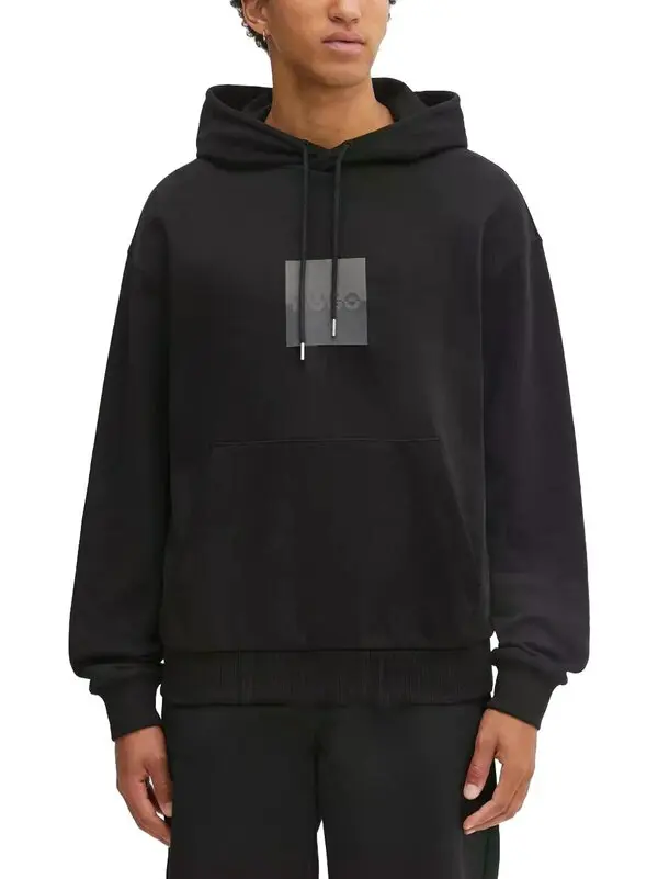 Hugo Logo Hooded Sweatshirt - Black