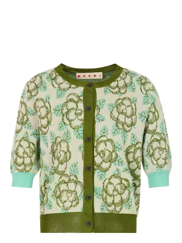 Marni Floral Cardigan - Neutrals