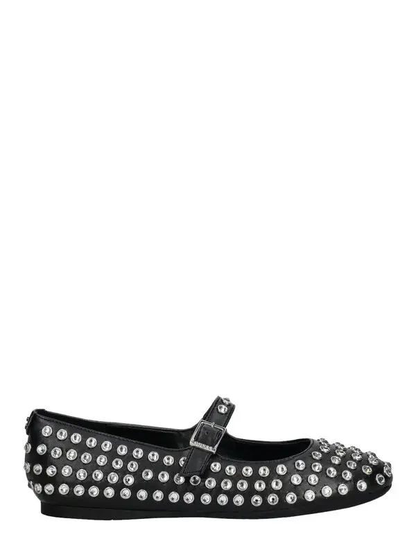 Guess Studded Buckle Ballet Flats - Black