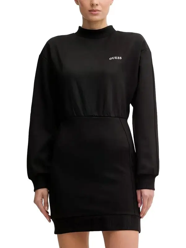 Guess Long Sleeve Logo Dress - Black