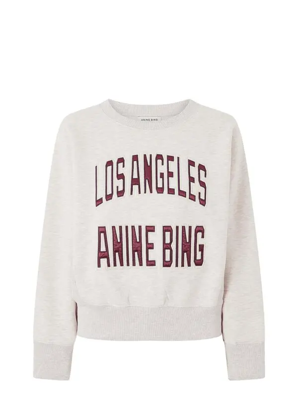 ANINE BING Harry Embroidered Sweatshirt - Neutrals