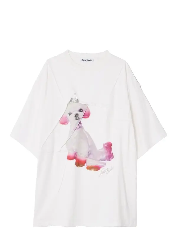 Acne Studios Printed Cotton-jersey T-shirt - White